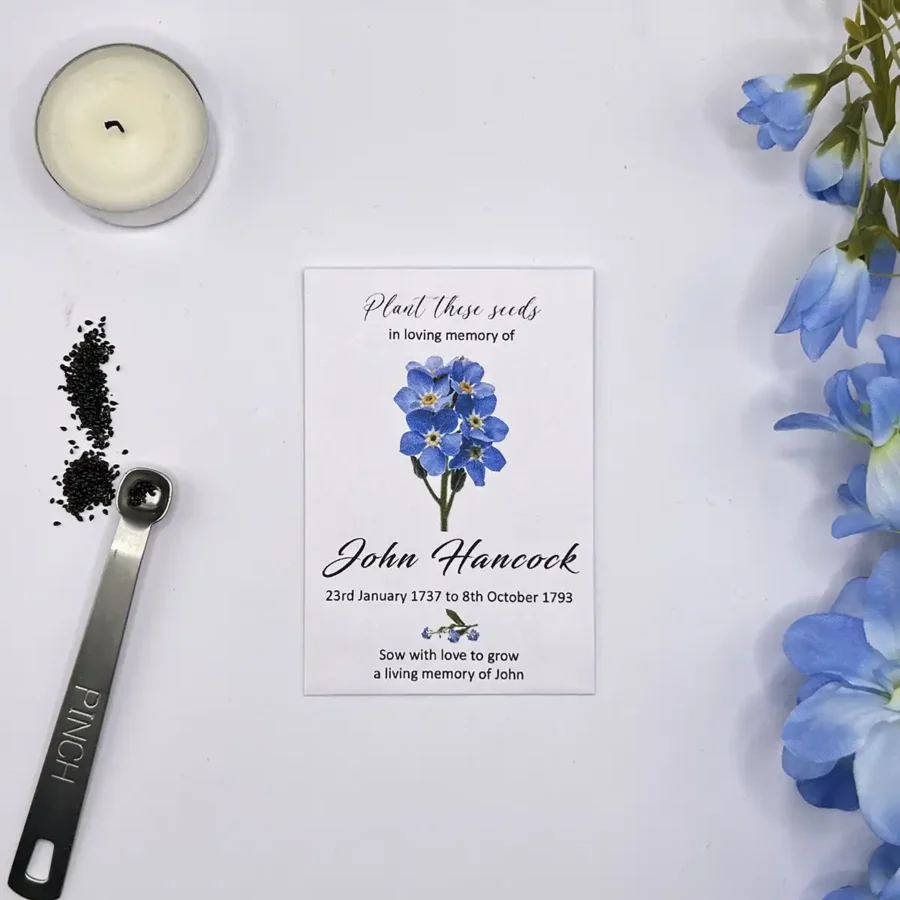 Forget Me Not Seed Packets – Funeral Memorial Favours
